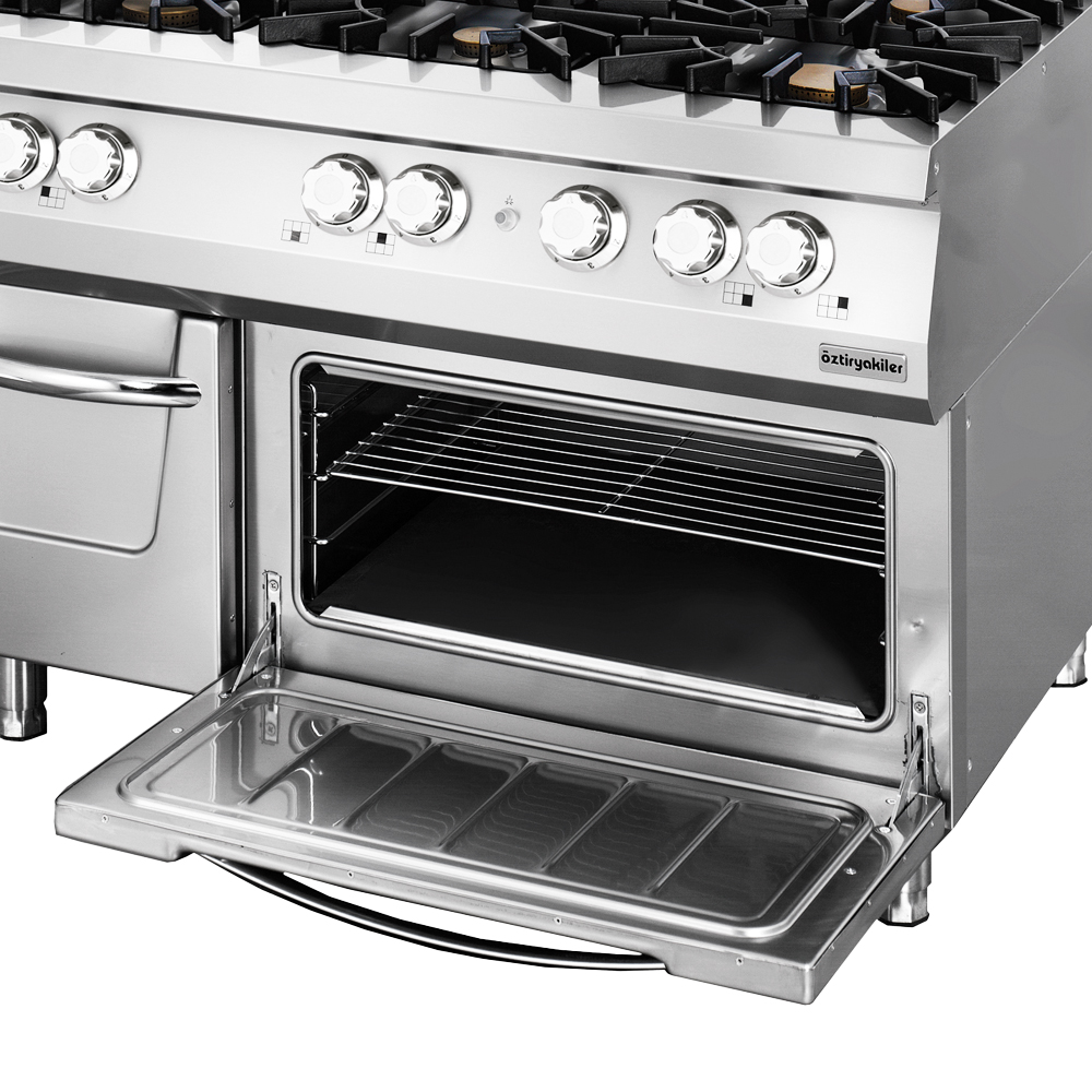 Cocina con horno GN 2/1 con 6 quemadores, Mod FI5 6702