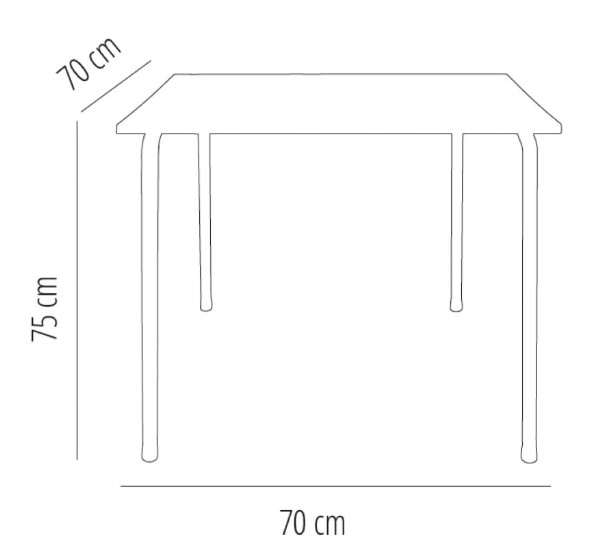 Mesa MARSELLA Cuadrada Interior 70x70 en Blanco
